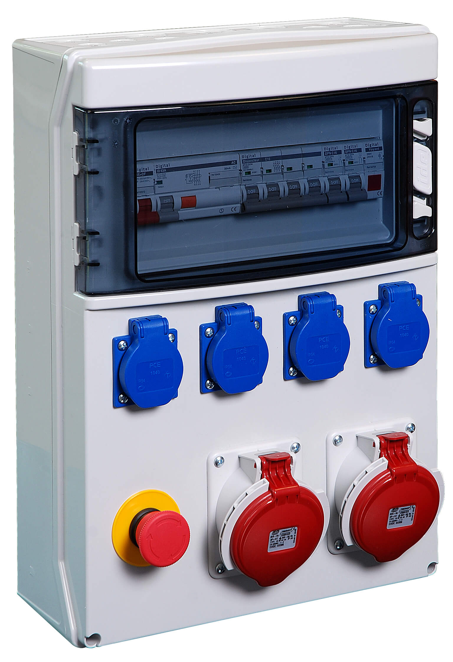 Coffret de distribution 4PC Nf/2PC 3P+N+T 16A + AU